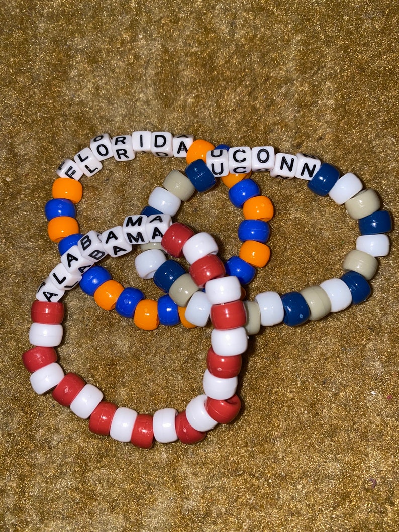 Custom College Pony Bracelets/college Sports Bracelets/friendship ...