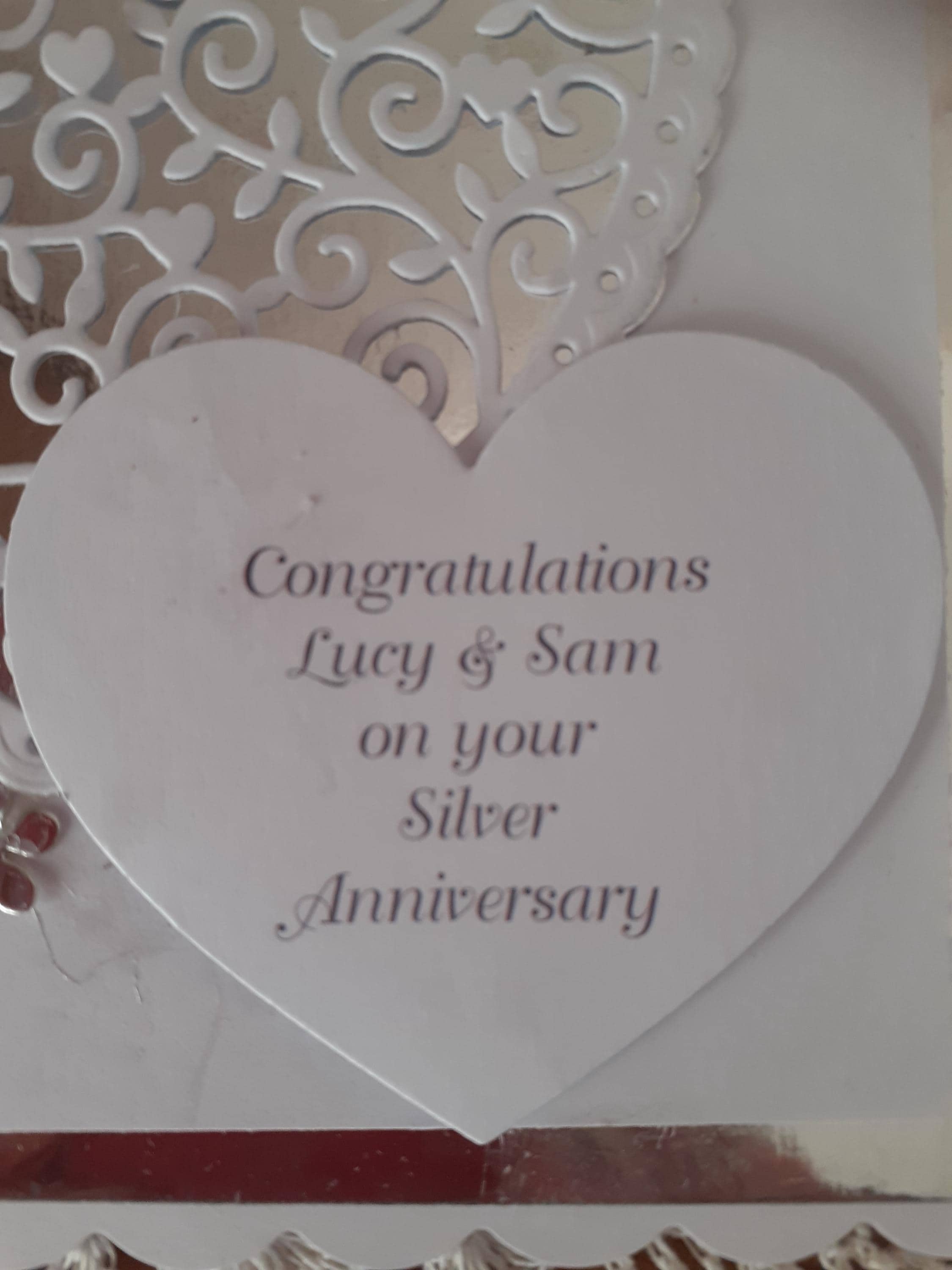 Handmade Personalised Silver Anniversary Card - Etsy UK