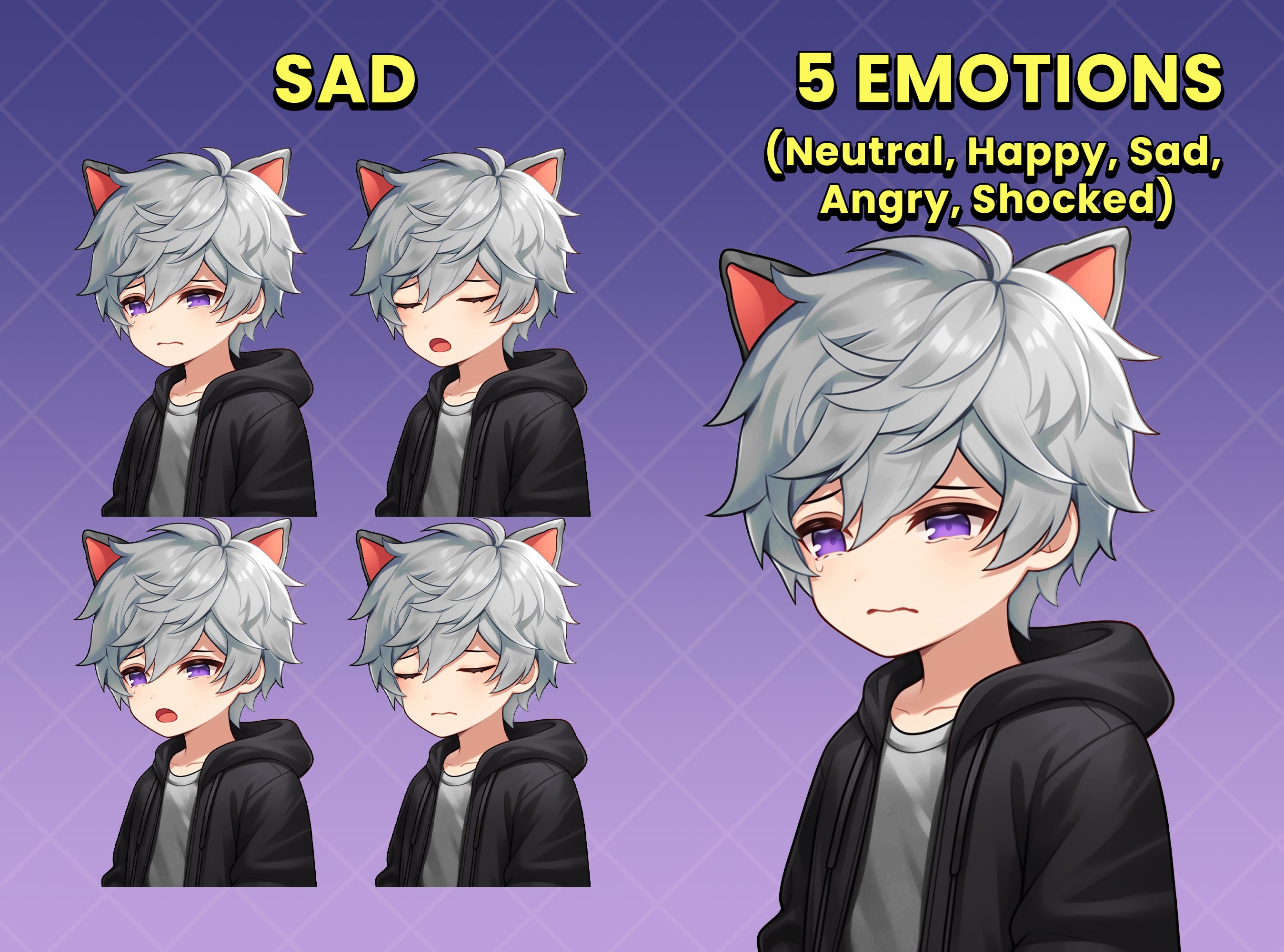 Chibi Cat Boy Pngtuber: Ready to Use Vtuber Model - Etsy