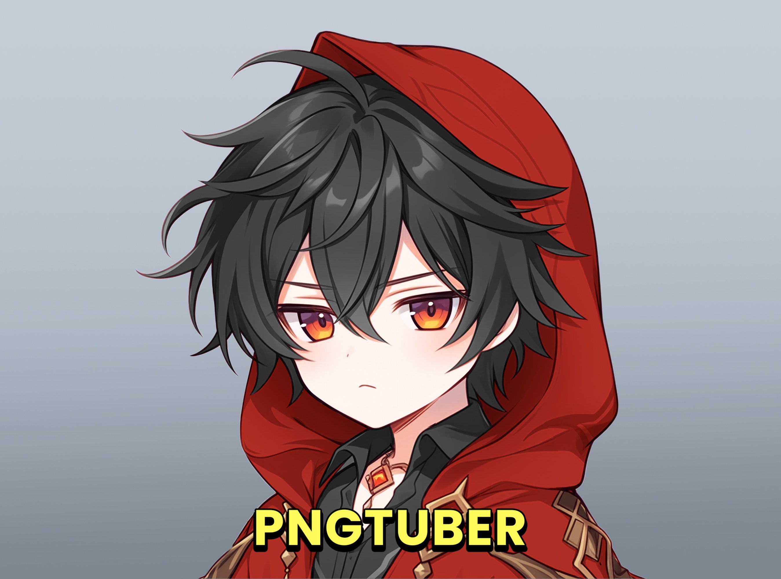 Dark Chibi Boy Pngtuber Model: Ready to Use Vtuber (veadotube File) - Etsy