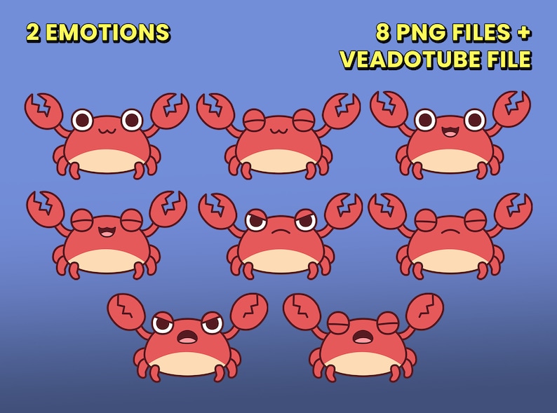 Pngtuber - Crab | Chibi | Cute | Kawaii | Twitch | Youtube | Vtuber ...