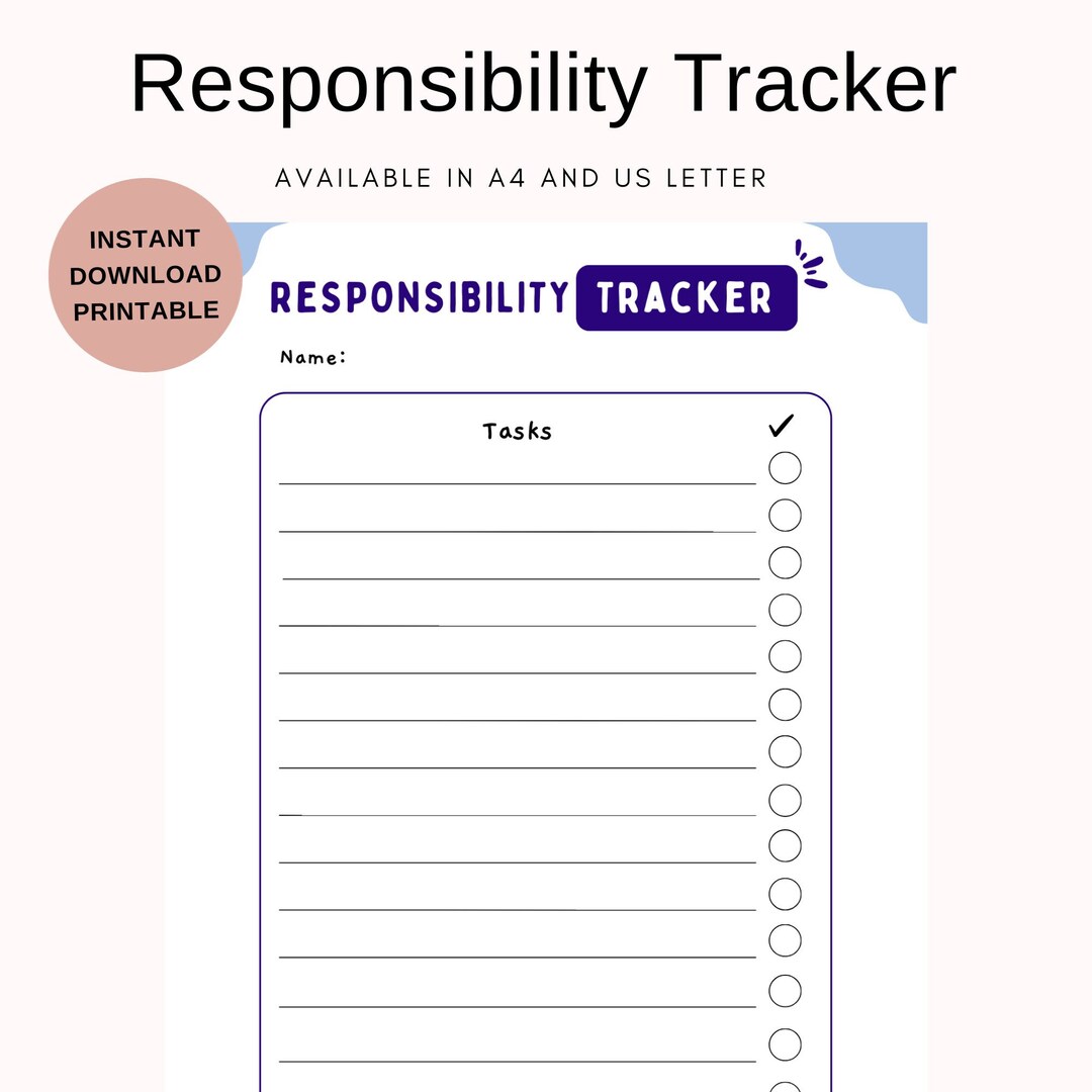 Kids Chore Chart Family Chore Chart Responsibility Tracker - Etsy