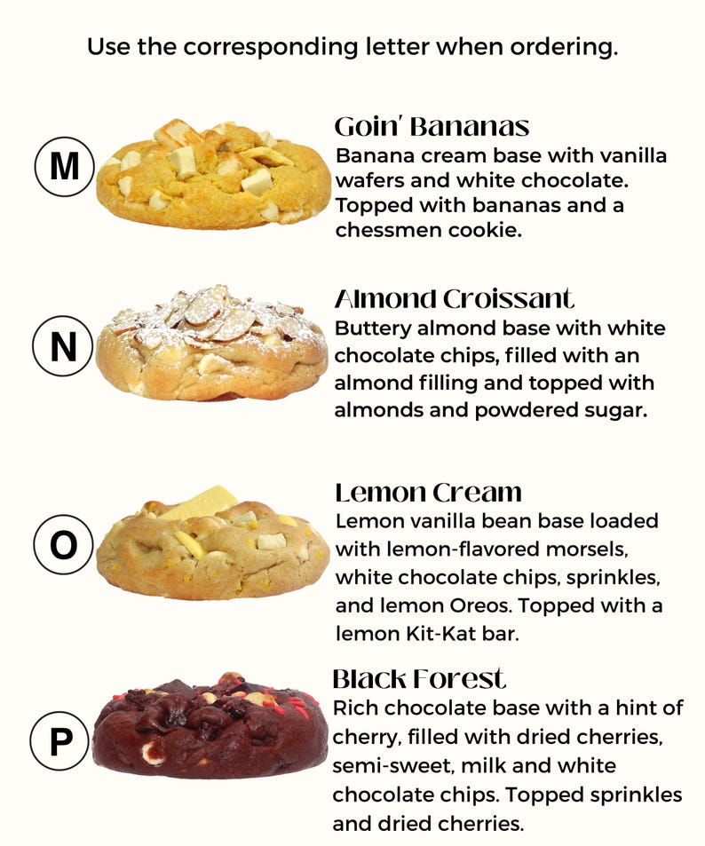 12 Large Bakery-style Cookies: Gourmet Cookies Variety Box, Birthday ...
