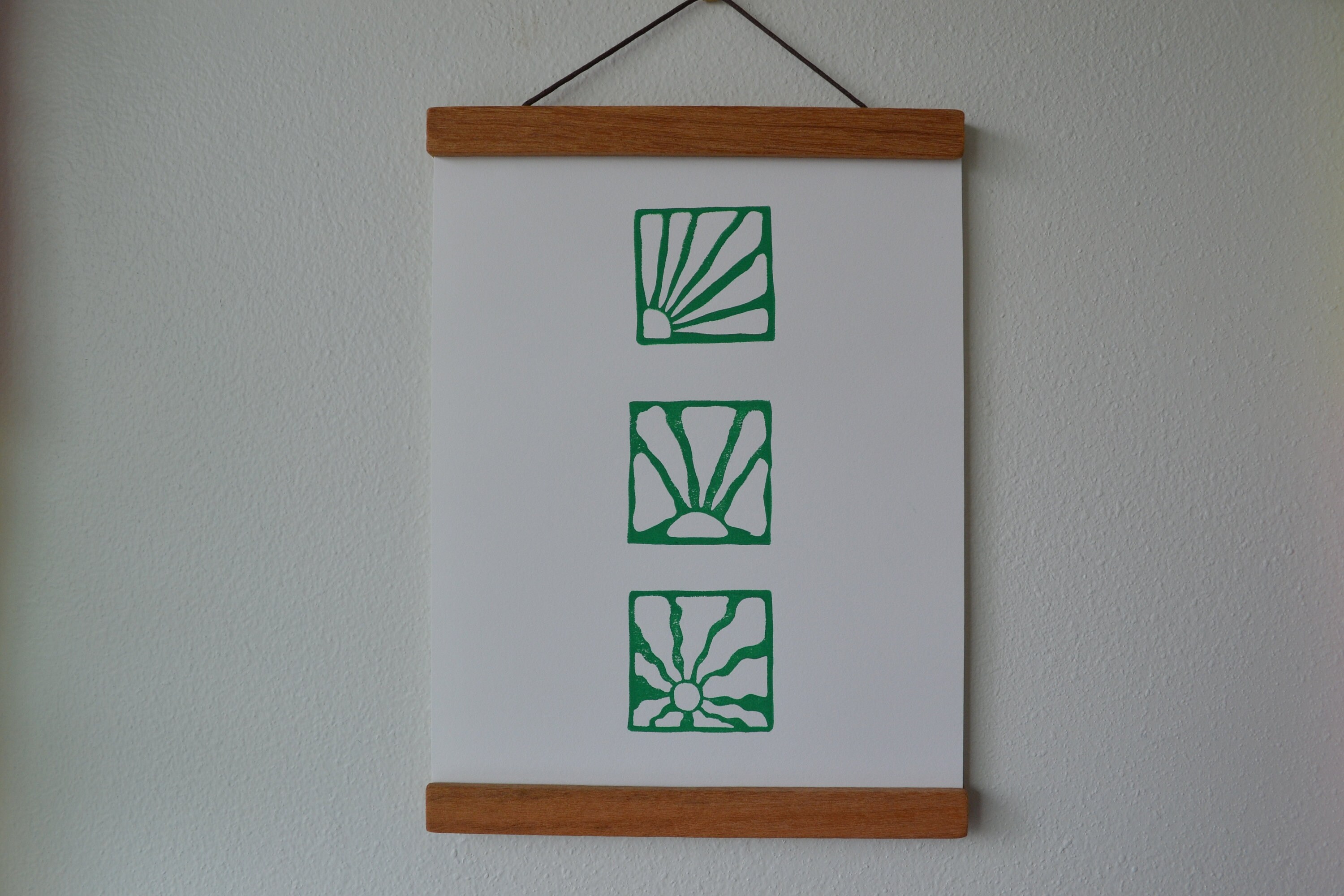 Original Linocut Print | 3 Phases of a Sun Flower - Etsy