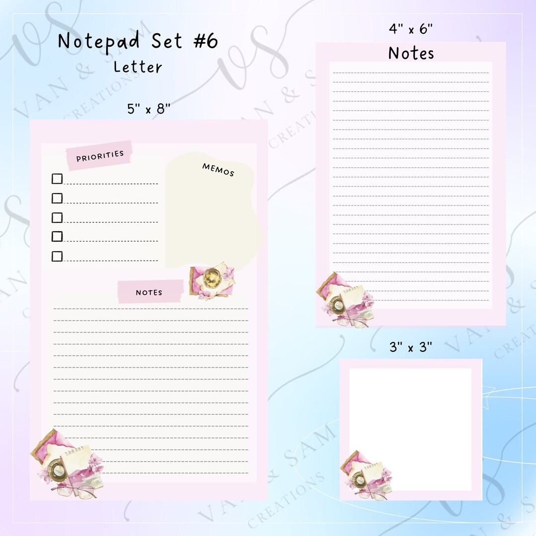 Letter Notepad Set 3 Sizes 5x8 - Etsy