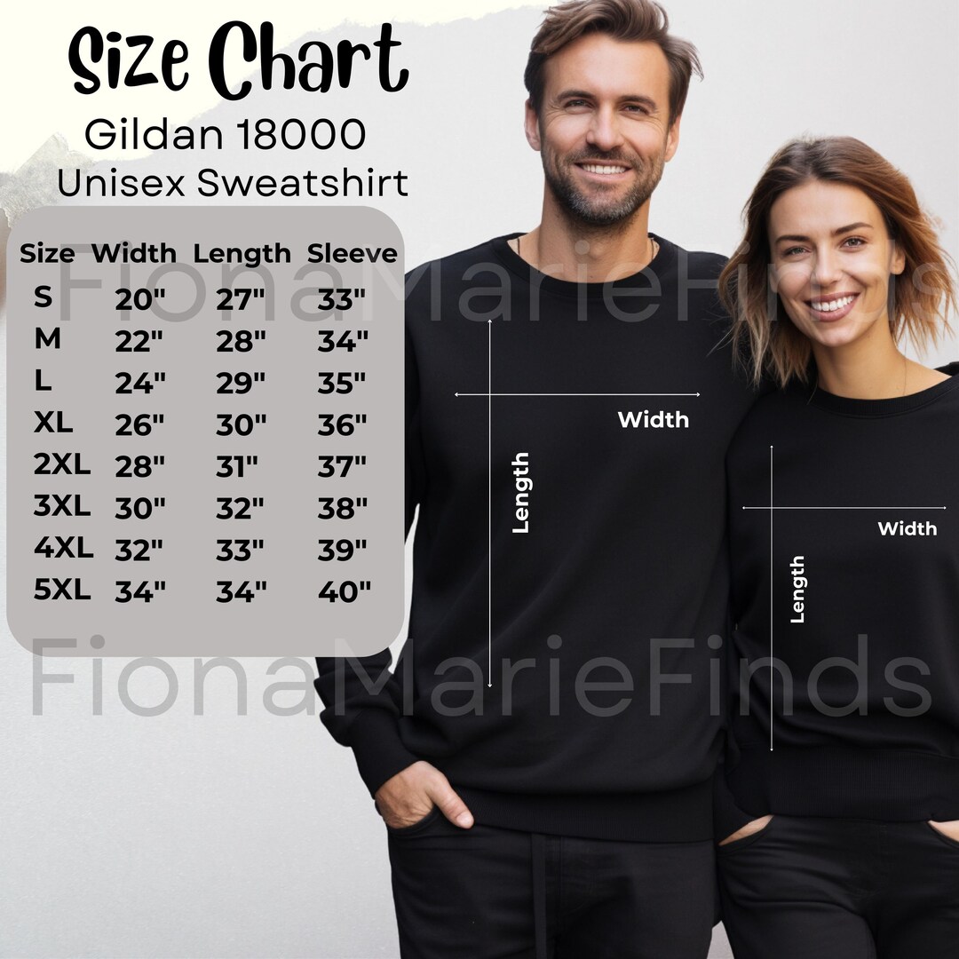 Gildan 18000 Size Chart Background, Size Chart, Gildan Size Chart ...