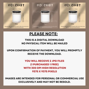 Candle Mockup Size Chart, Candle Sizing Chart, Jar Candle Printify Size ...