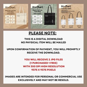 AOP Tote Bag Size Chart Mockup, All Over Print Tote Bags, Size Guide ...