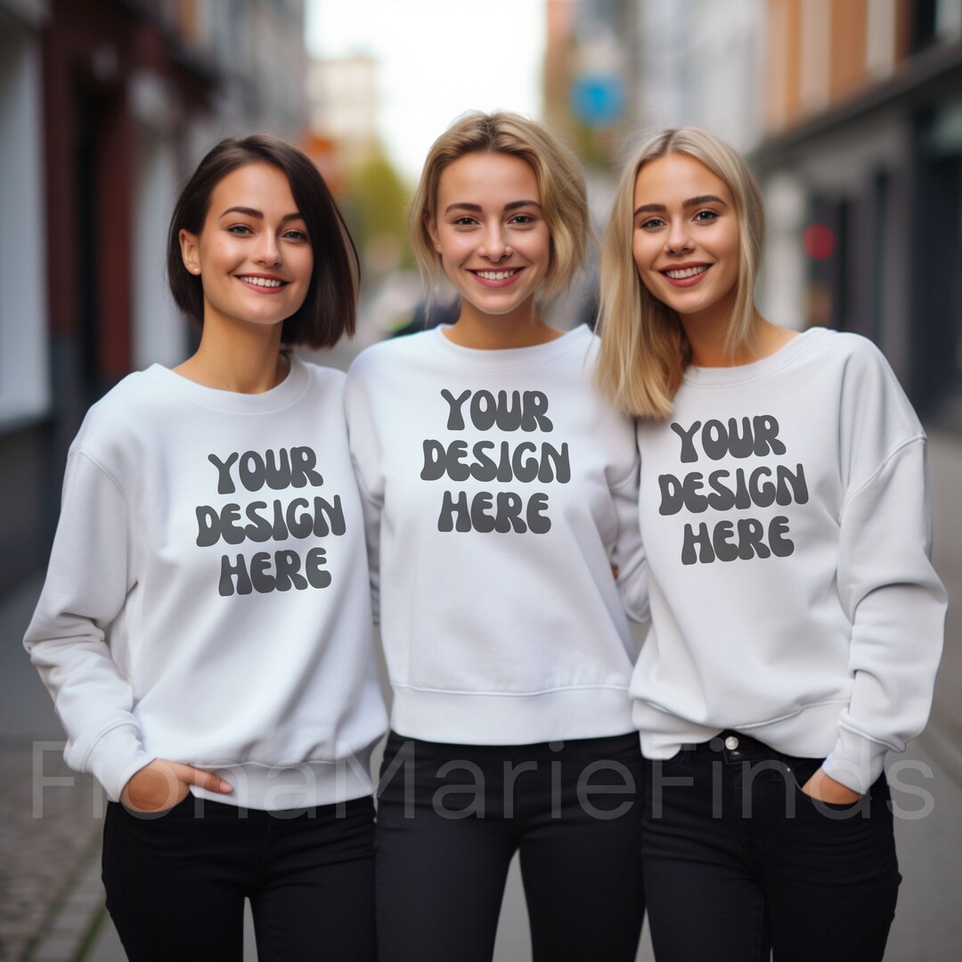 Friends Group Mockup White Gildan Bundle-18000, Girls Group Mockup ...