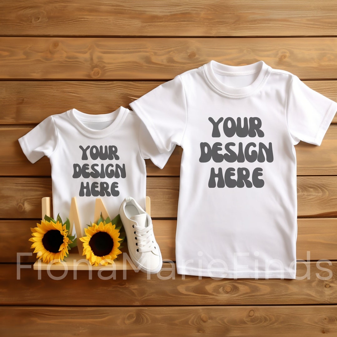 Mommy and Me Mockup Bella Shirt Mockup, White Bella Canvas 3001 Mockup ...