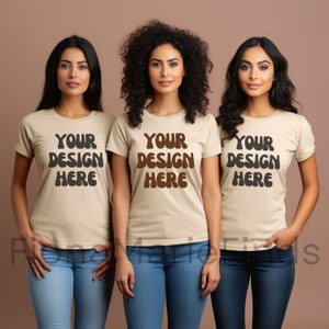 Friends Group Mockup Bundle, Group of Girls Natural Tshirt Mockup ...