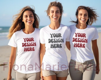 Friend Group Mockups Young People Bella Canvas 3001, Friends Tee Mock ...