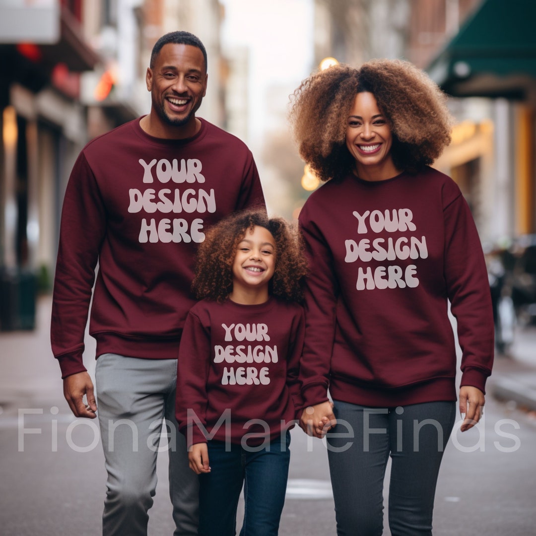 Gildan 18000 Family Mockup, Family Mockup Sweatshirt Bundle, Mommy and ...