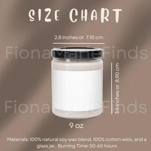 Candle Mockup Size Chart, Candle Sizing Chart, Jar Candle Printify Size ...