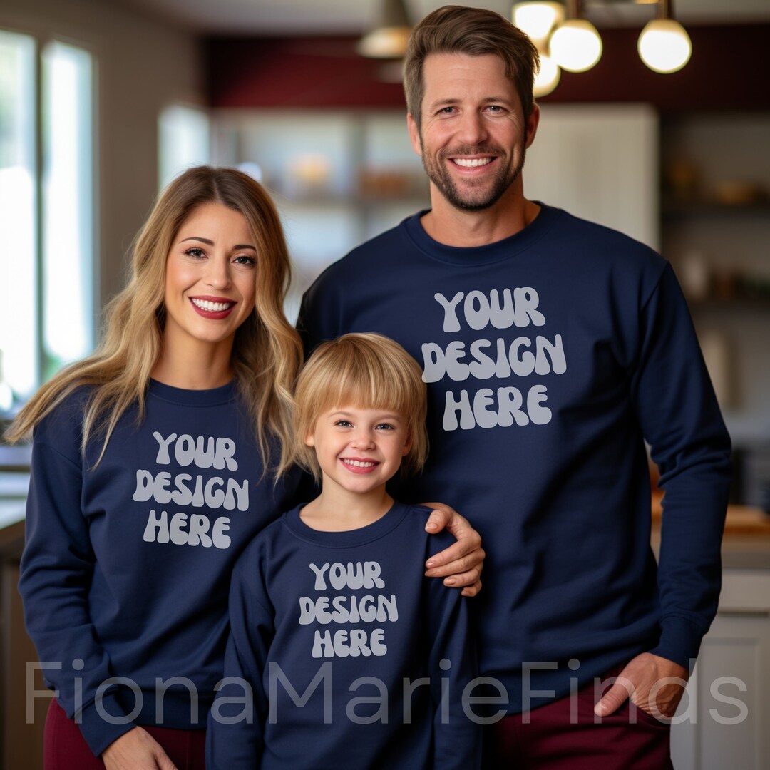 Gildan 18000 Family Mockup, Family Mockup Sweatshirt Bundle, Mommy and ...