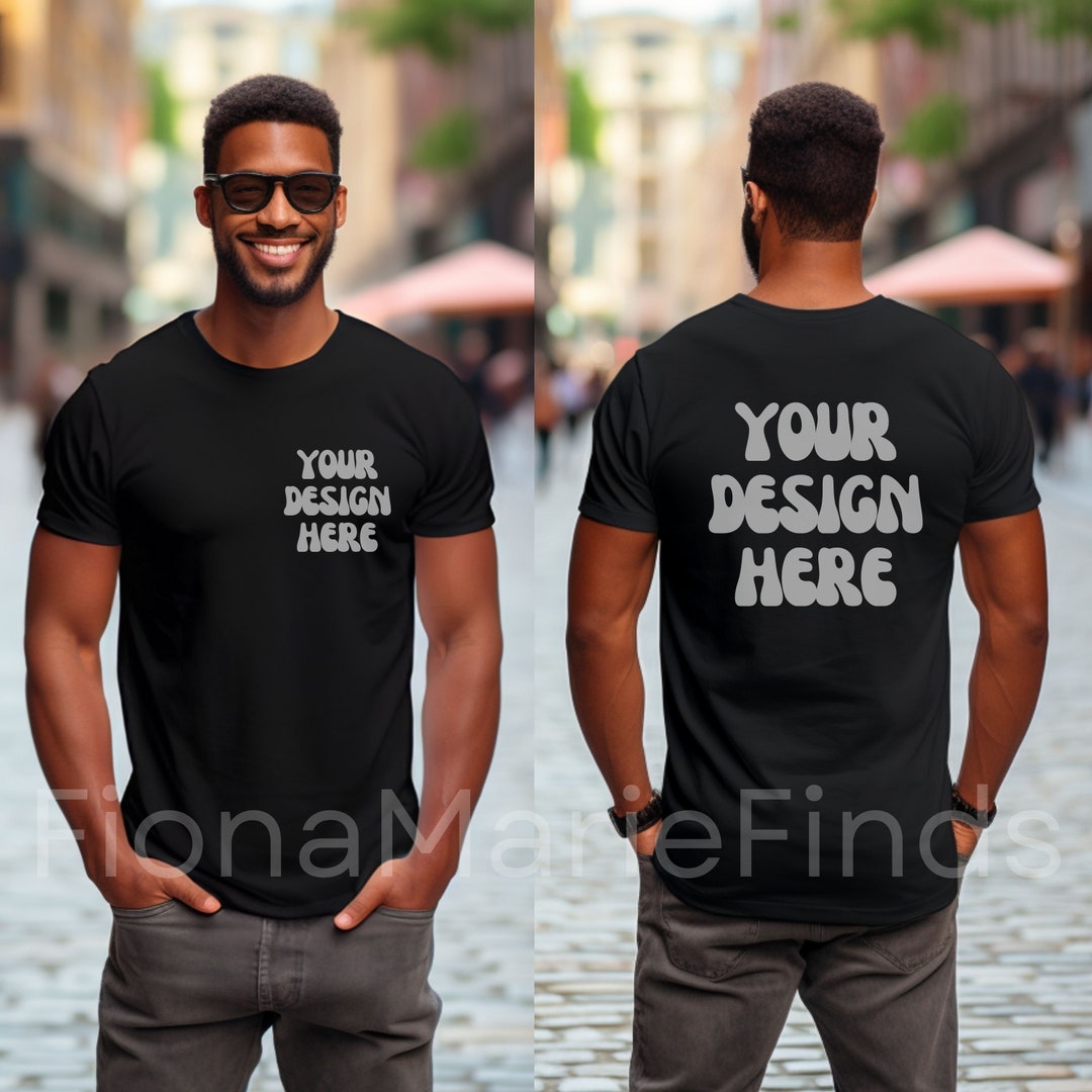 Front and Back Bella Canvas 3001 Mockup, Front Back Mockup 3001 ...