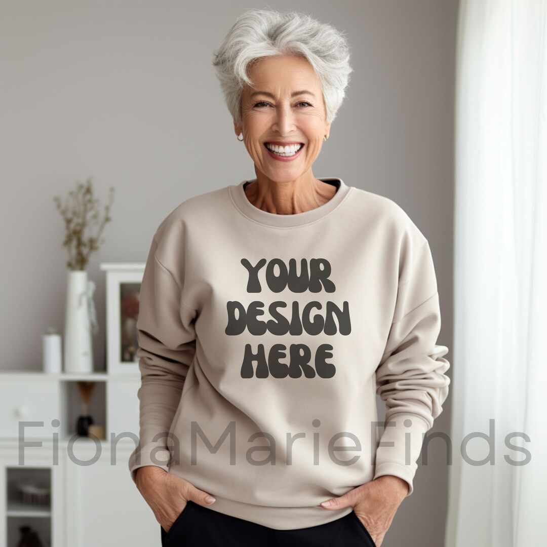 Grandma Sand Sweater Gildan 18000 Mockup Bundle, Senior Sweatshirt ...