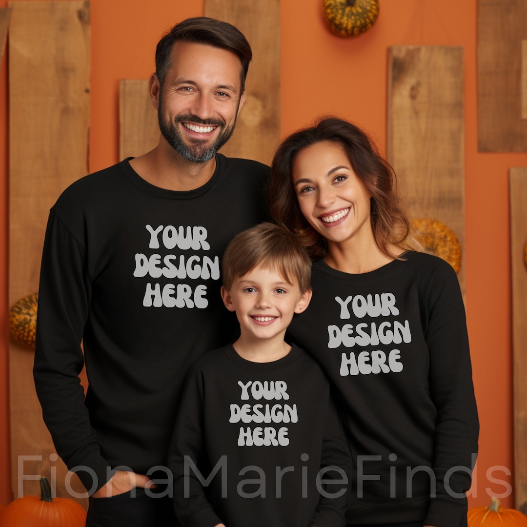 Gildan 18000 Family Mockup, Family Mockup Sweatshirt Bundle, Mommy and ...