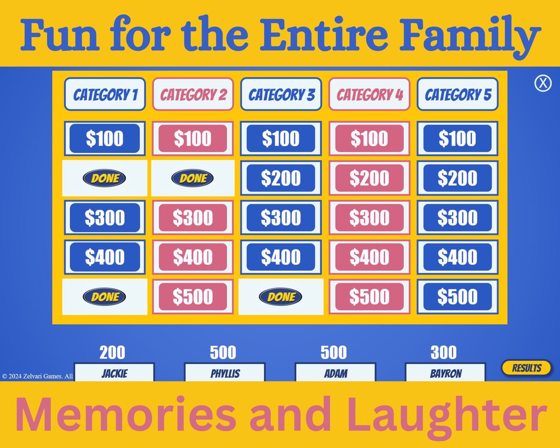 Jeoparty Powerpoint Game || Jeopardy Game || Family Games for Zoom ...