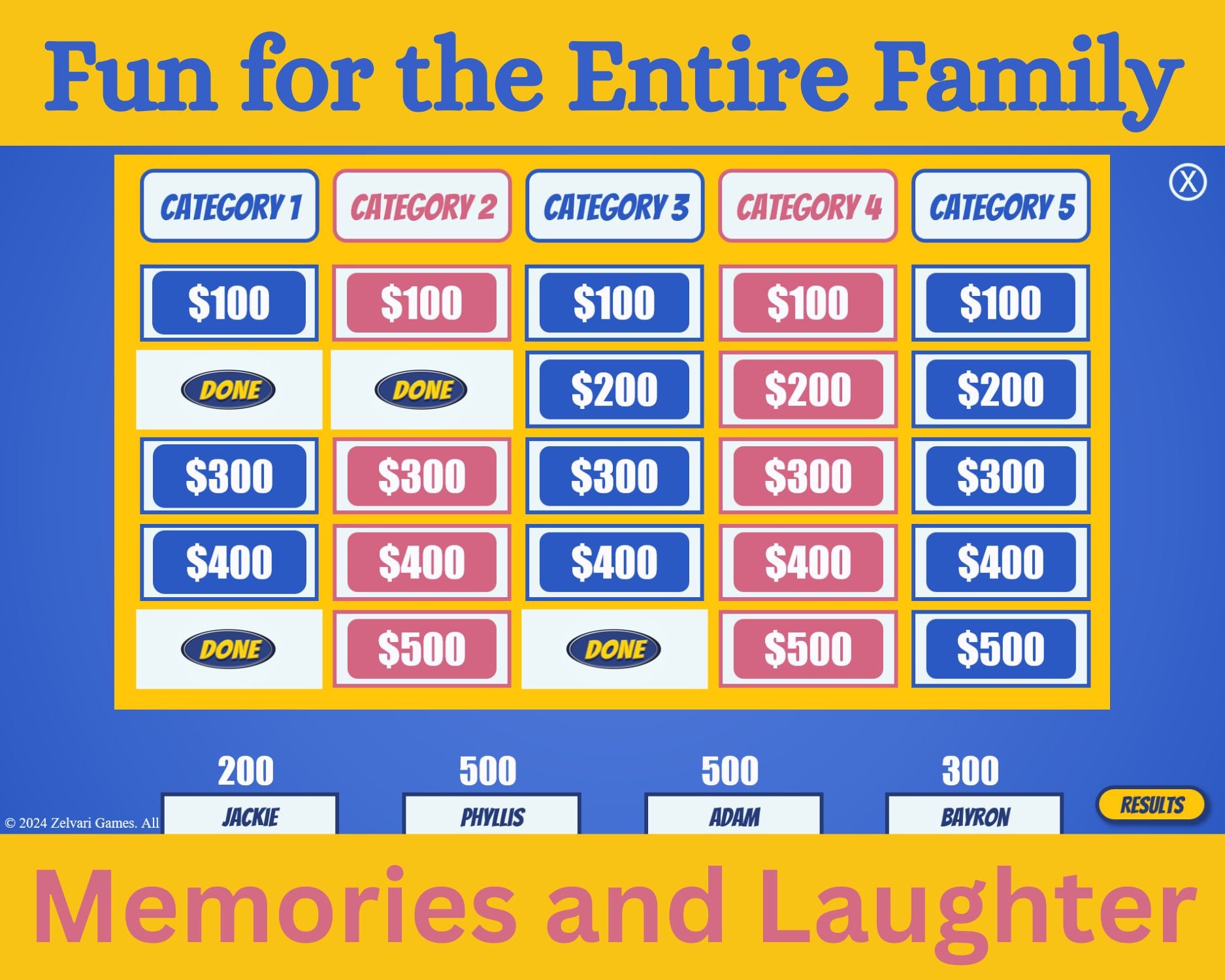 Jeoparty Powerpoint Game || Jeopardy Game || Family Games for Zoom ...
