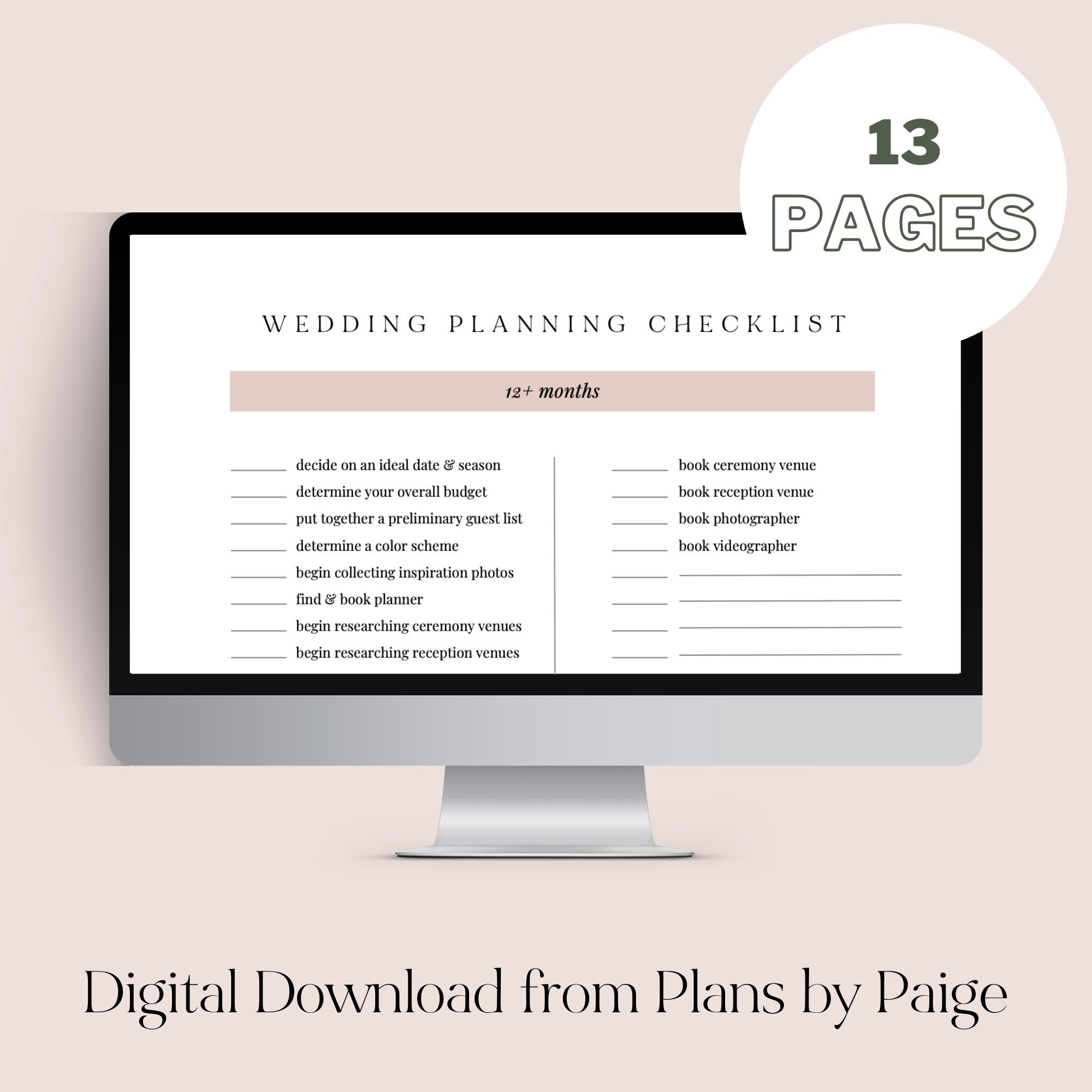 Complete Wedding Planning Checklist - Etsy