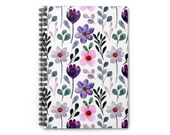Light Spring Flowers Floral Spiral Notebook - Ruled Line - Etsy