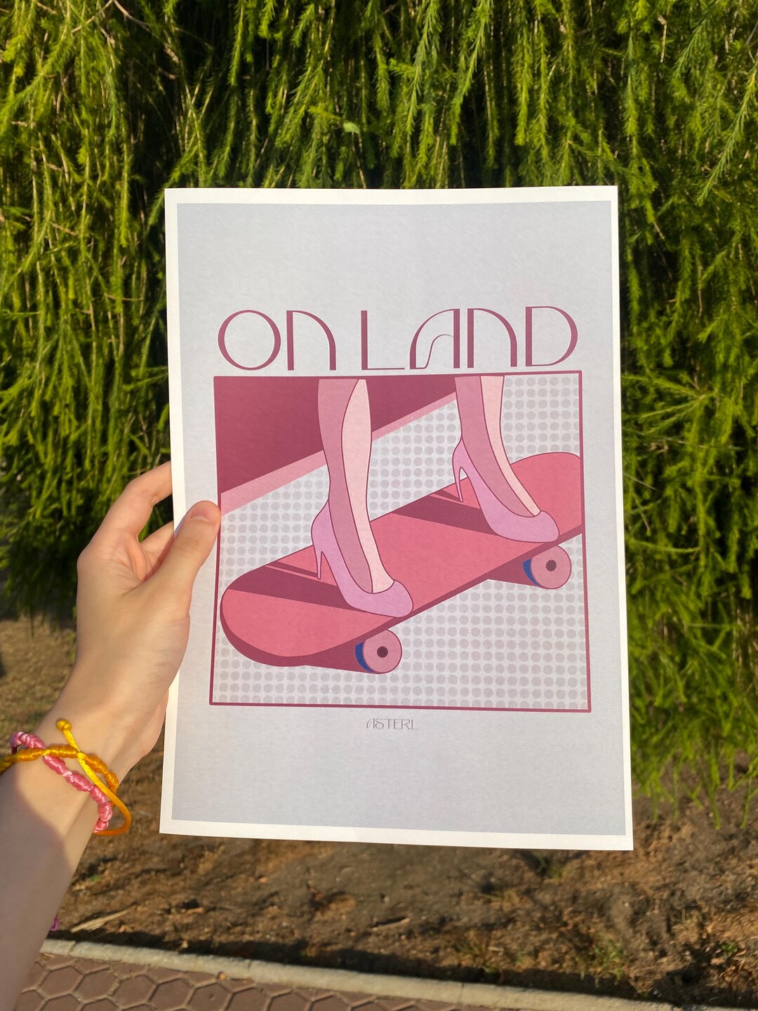 Printable Wall Art, on Land Vintage Poster, YK2 Retro Art, Pop Art ...