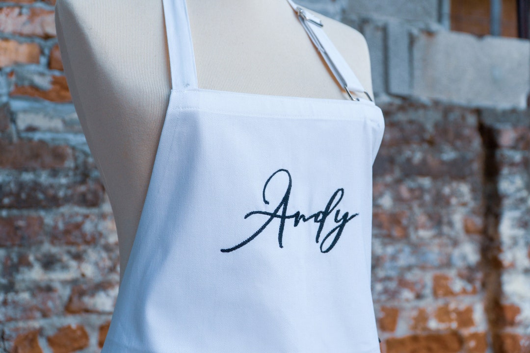 Custom Name Embroidered Apron, Name Apron, Cooking Apron, Cute Apron ...