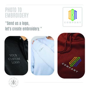 Custom Embroidered Logo Text Sweatshirt, Embroidered Business Logo ...