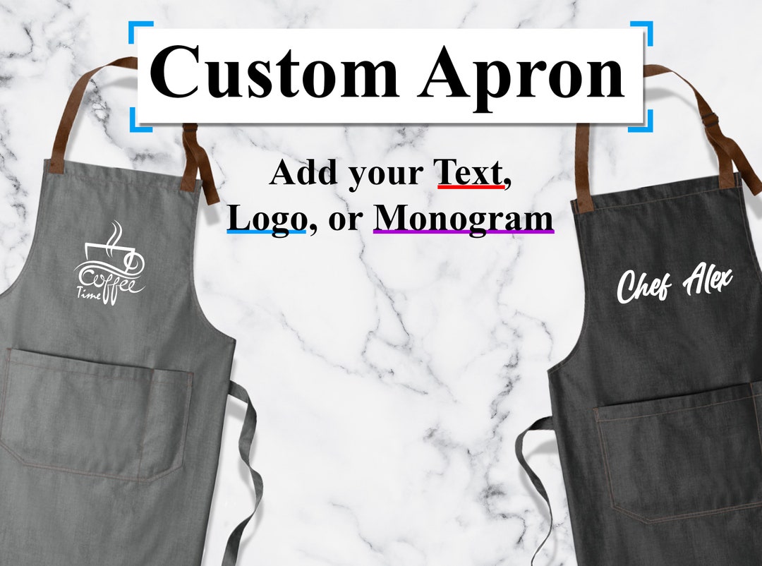 Custom Printed Apron, Personalized Printed Apron for Men and Women ...