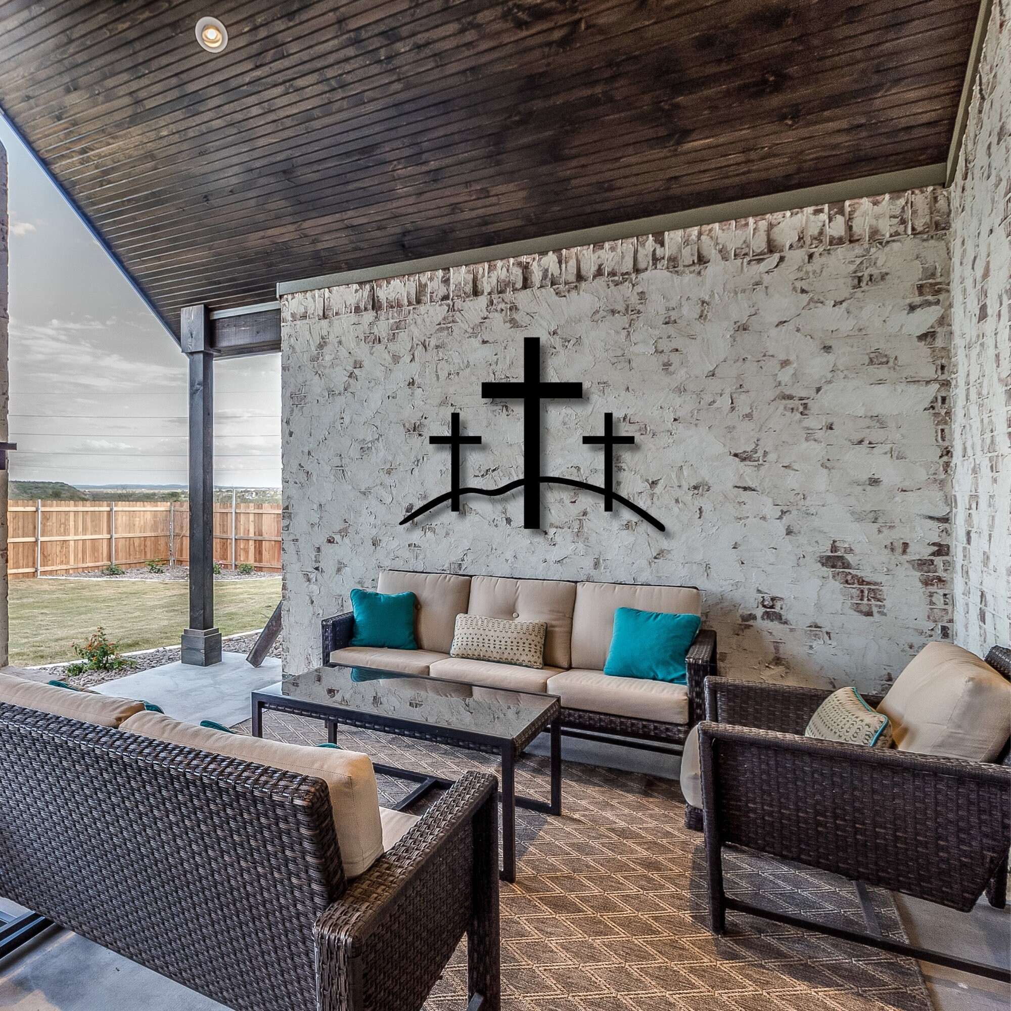 Three Crosses Metal Sign: Calvary Hill Christian Art - Etsy