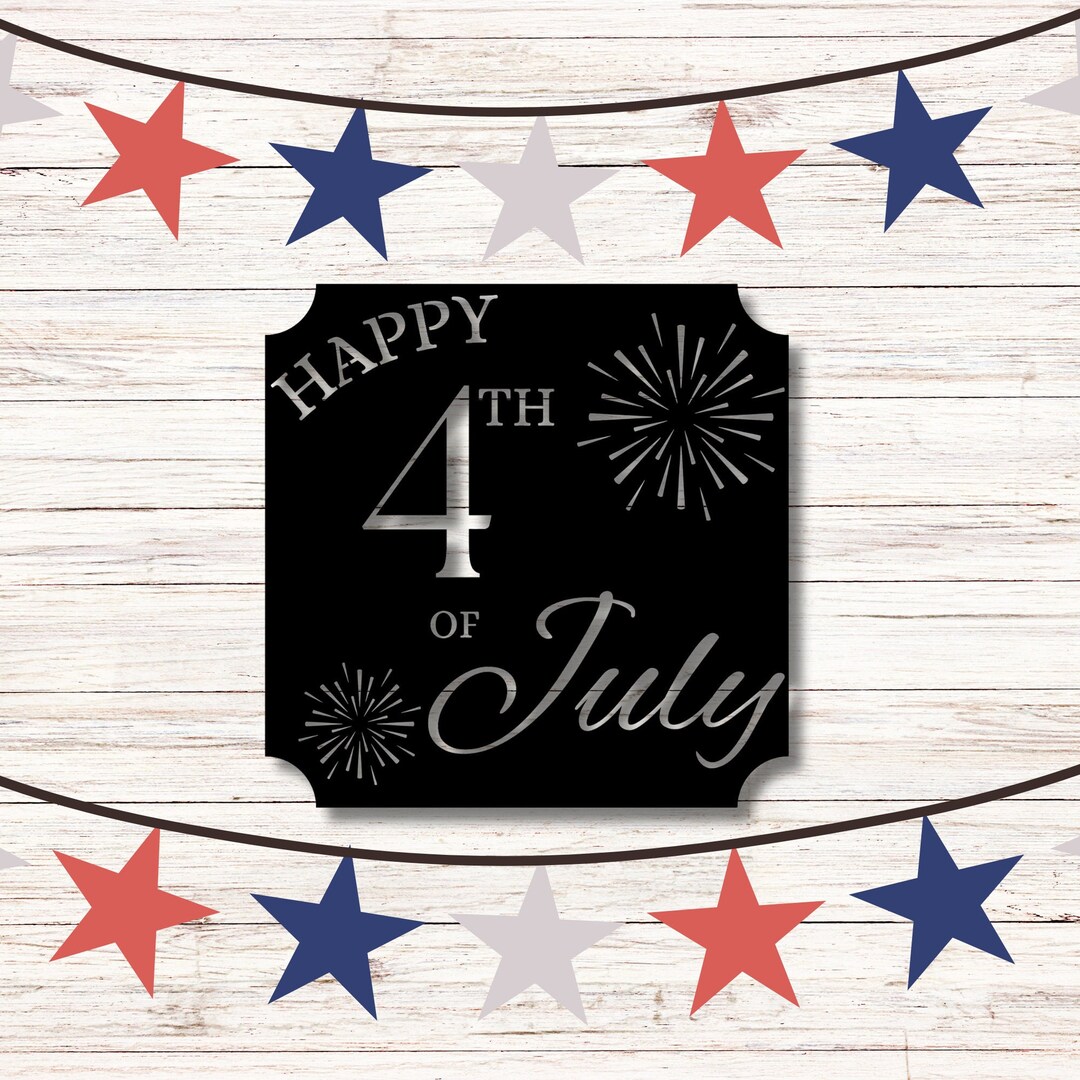 Happy 4th of July Sign, American Metal Wall Art, Metal Wall Decor ...