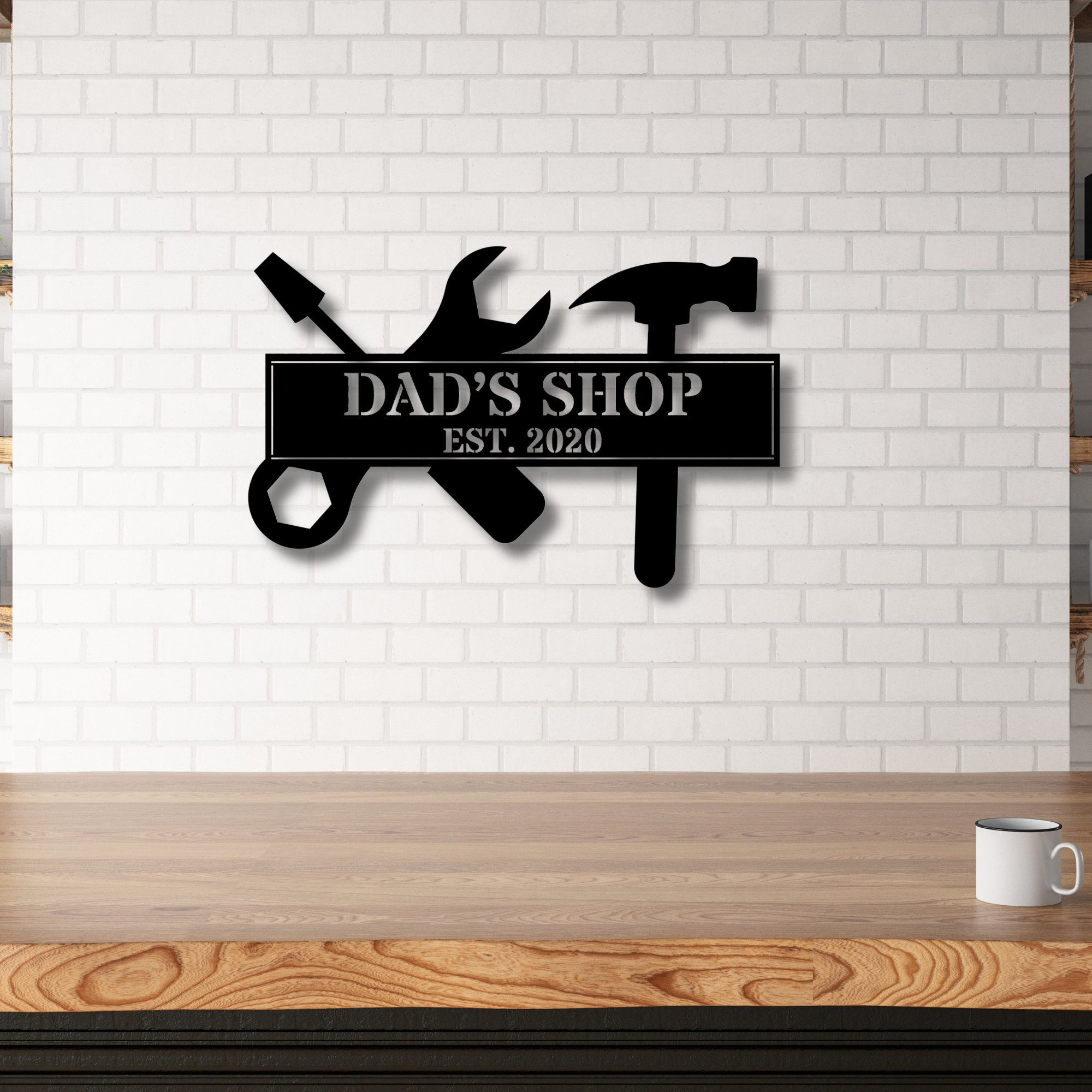 Dad's Workshop, Gift for Dad, Papas Work Shop Metal Sign, Shop Sign for ...