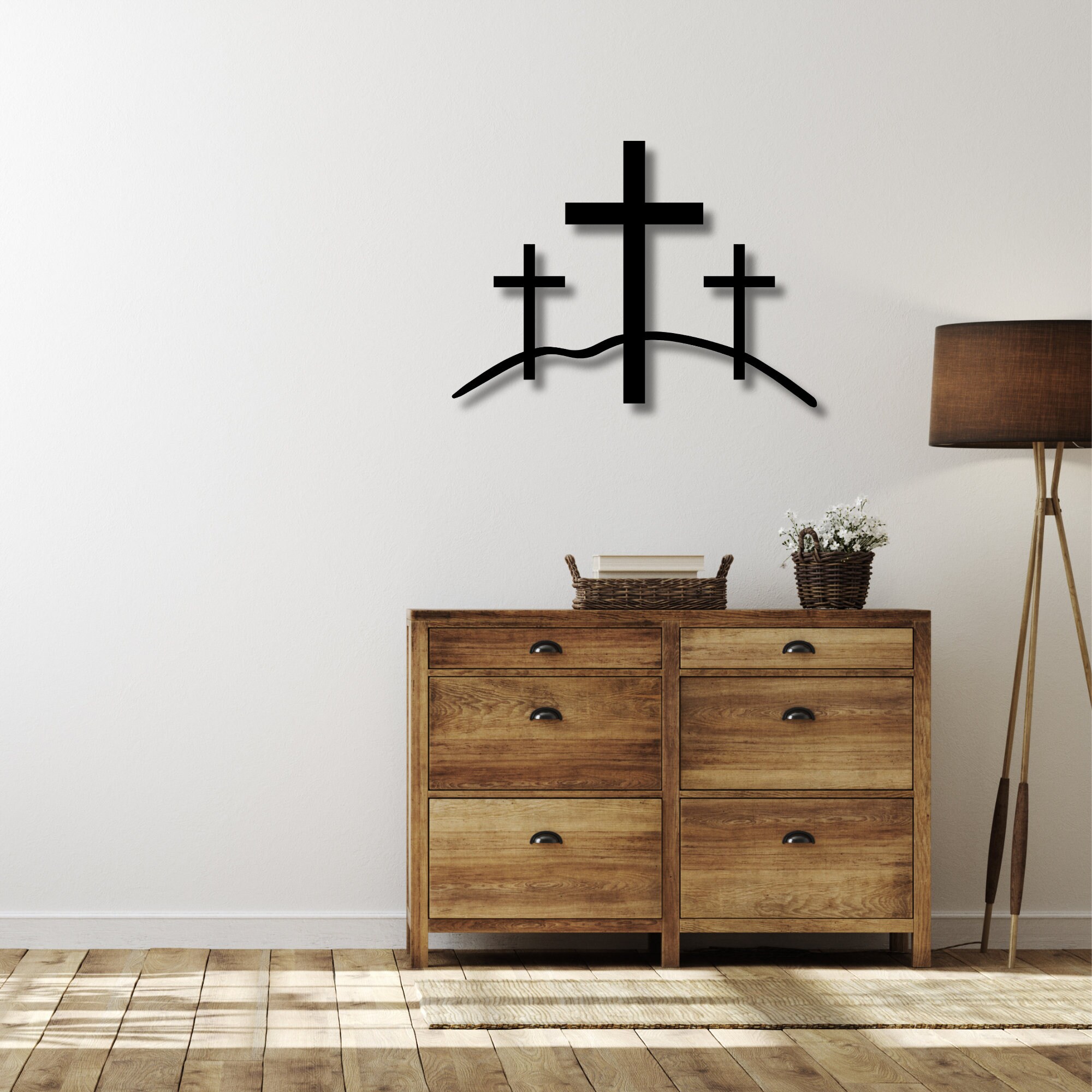 Three Crosses Metal Sign: Calvary Hill Christian Art - Etsy