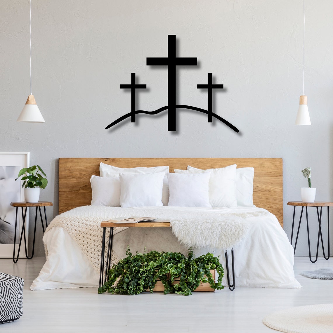Three Crosses Metal Sign: Calvary Hill Christian Art - Etsy