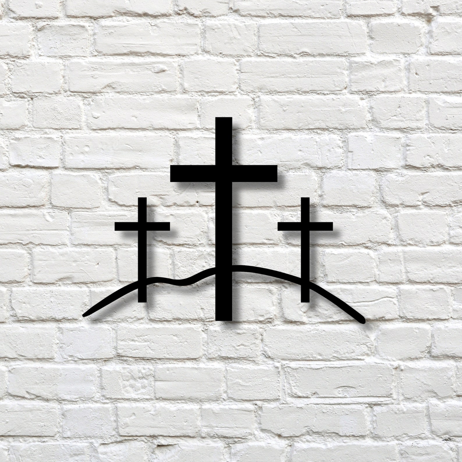 Three Crosses Metal Sign: Calvary Hill Christian Art - Etsy