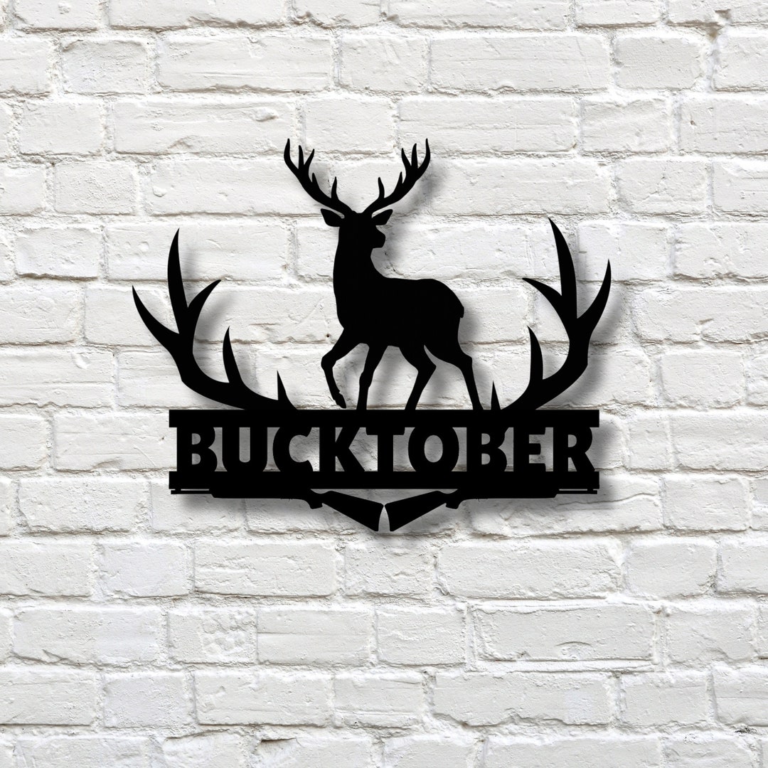 Personalized Buck Antler Metal Monogram Sign: Hunting Camp Decor - Etsy