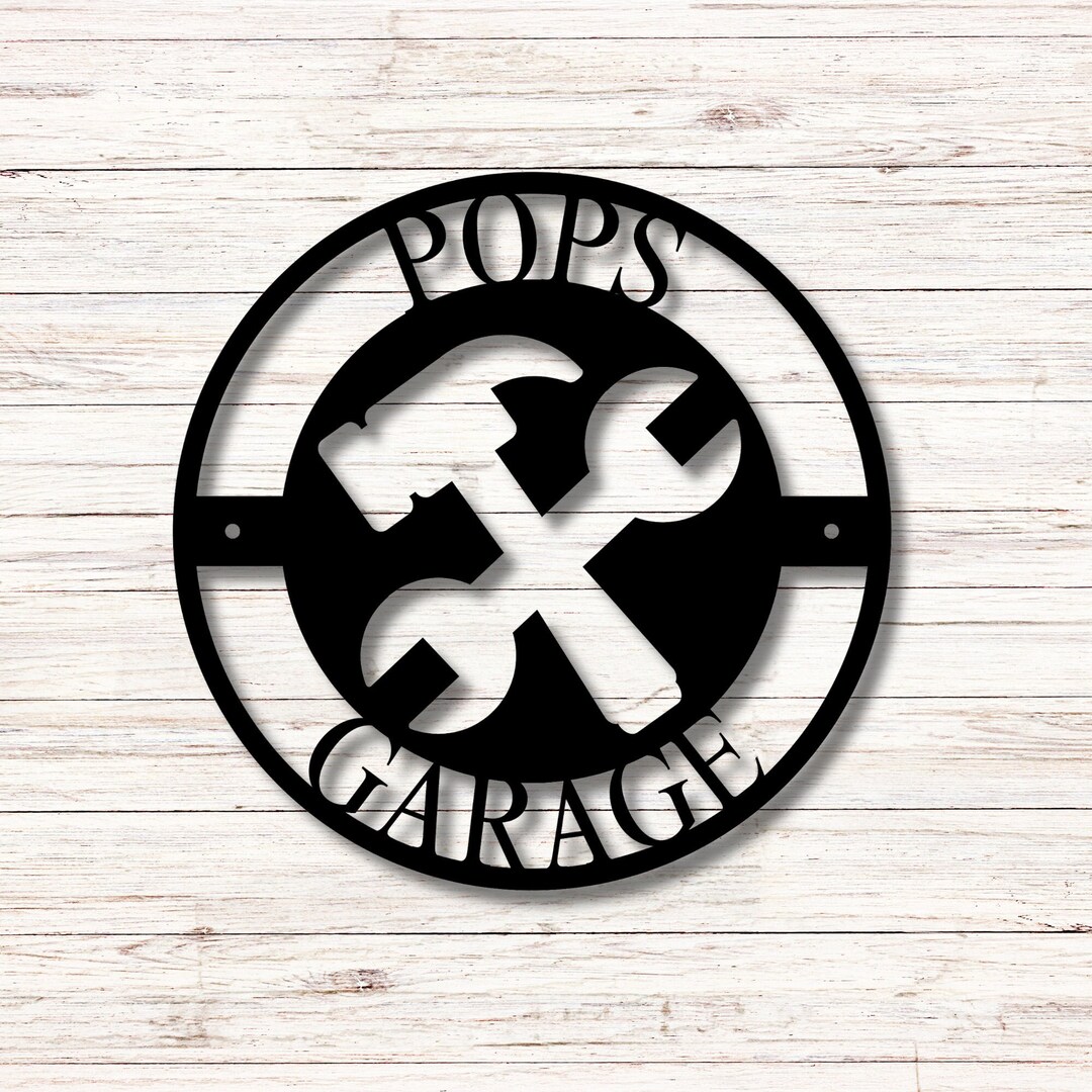 Personalized Fathers Day Sign for Dad, Papas Work Shop Metal Sign ...