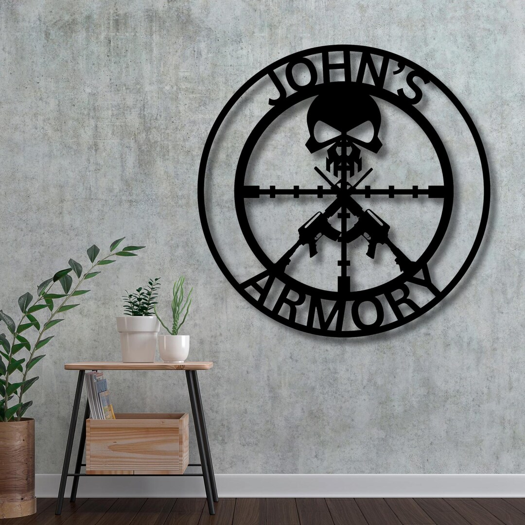 Custom Metal Armory Sign: Personalized Mancave Decor - Etsy