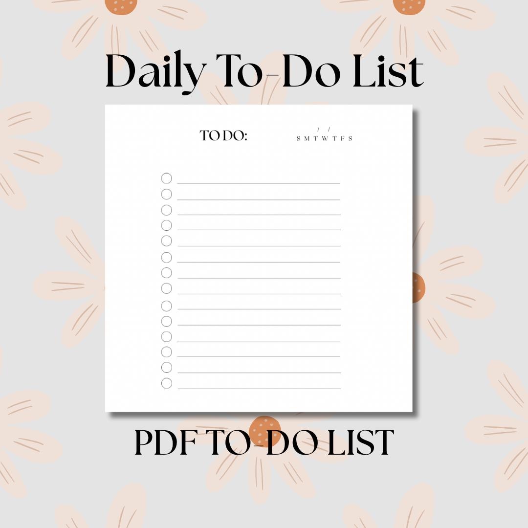 To Do List, Task Tracker, Productivity Tool, Daily to Do List Tracker ...