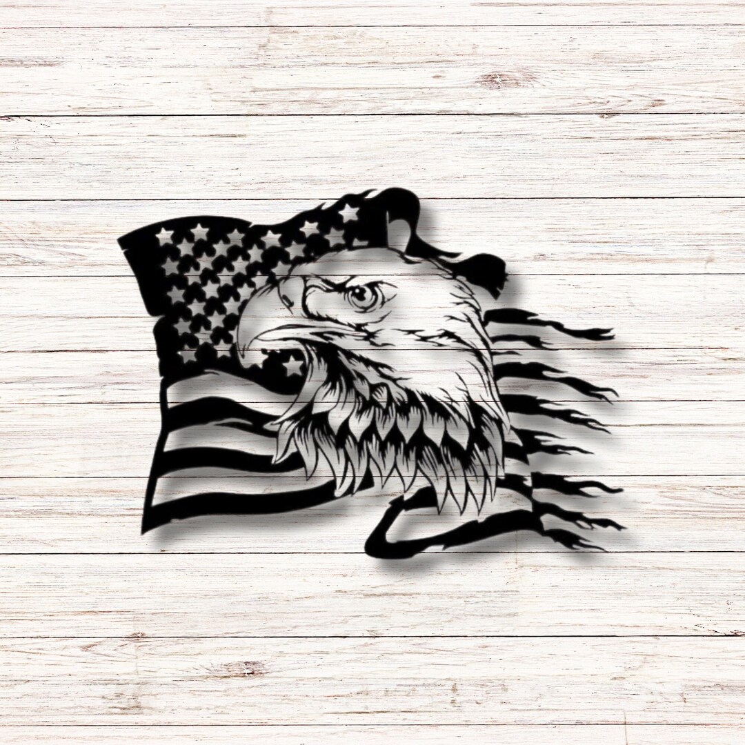 American Eagle Metal Wall Art, Patriotic US Flag Decor, Custom Flag ...