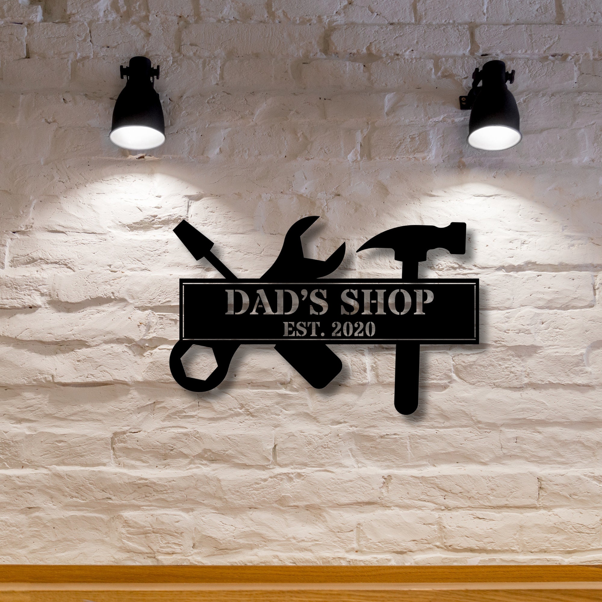 Dad's Workshop, Gift for Dad, Papas Work Shop Metal Sign, Shop Sign for ...