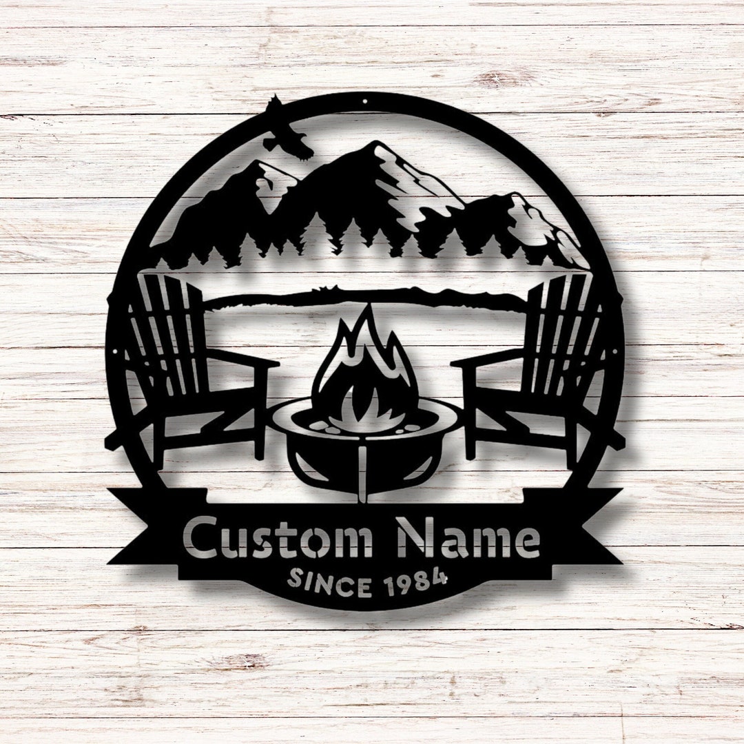 Campfire Sign, Metal Camping Sign, Fire Pit Sign, Camping Personalized ...