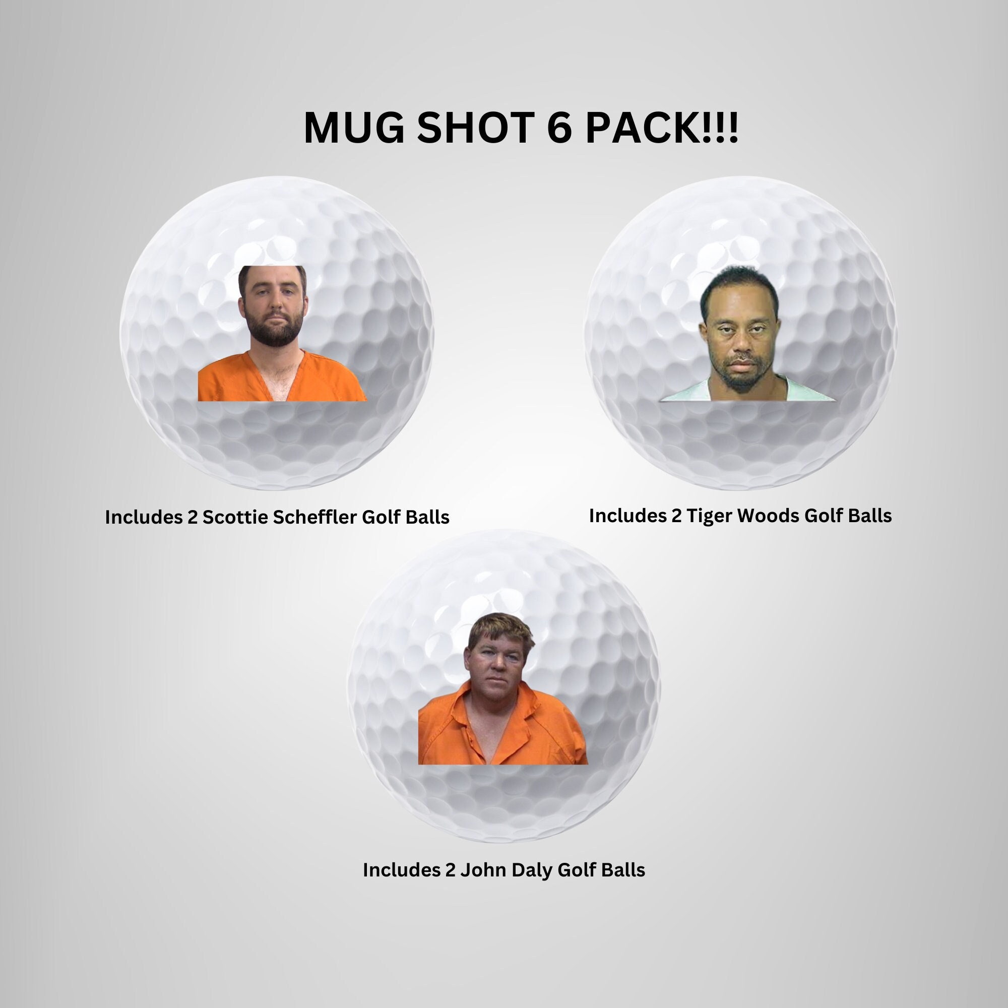 Scottie Scheffler Golf Ball, Tiger Woods Golf Ball, John Daly Golf Ball ...
