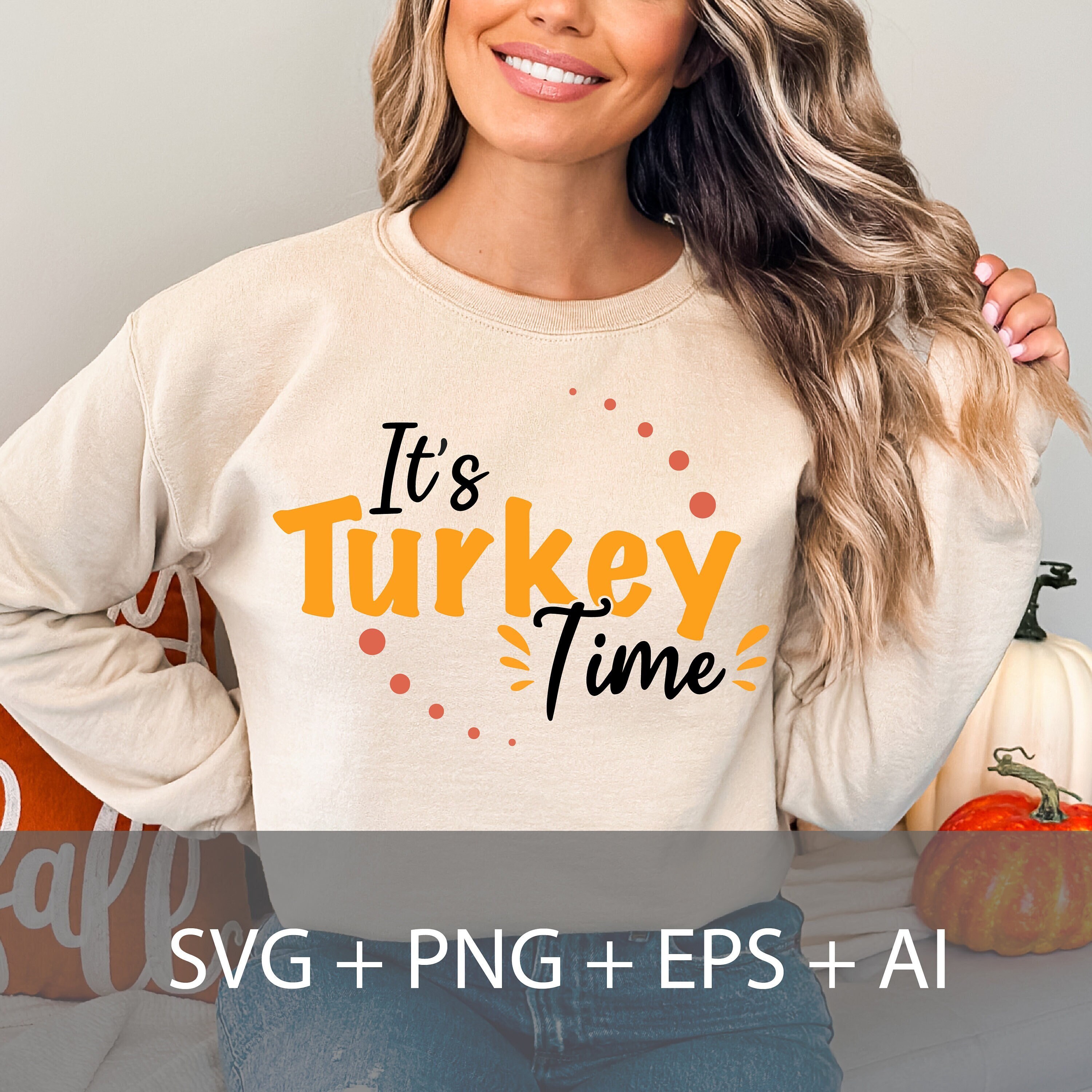It's Turkey Time Svg, Thanksgiving Svg, Autumn Design Svg, Turkey ...