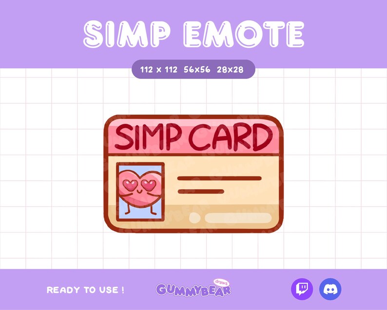 Simp Card Emote Twitch Discord for Streamer - Etsy