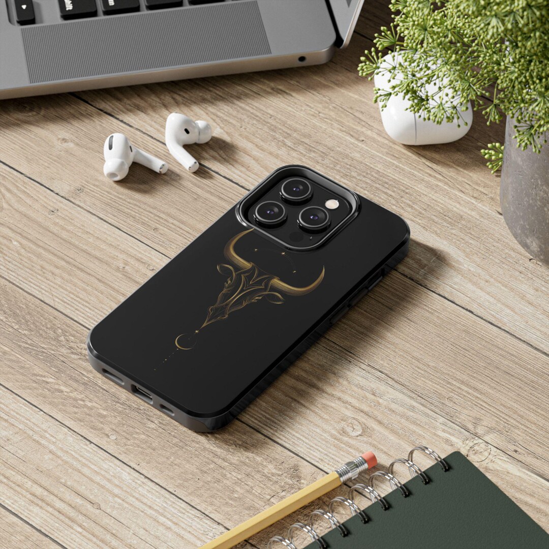 Gold Taurus Zodiac Outline Tough Phone Case | Minimalist Taurus Sign - Etsy