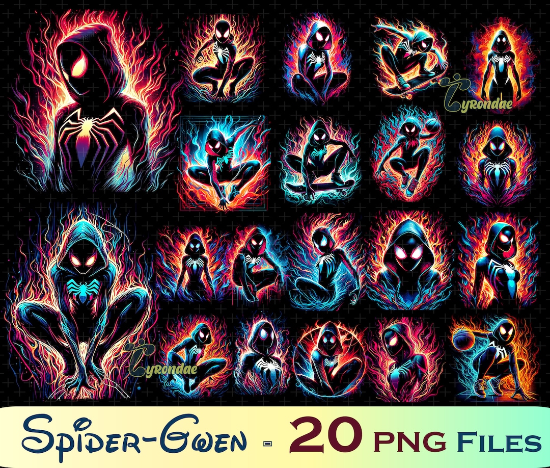 Superheld PNG-Bundle, Comics Held PNG Sublimation, Aquarell Spinne-Held ...