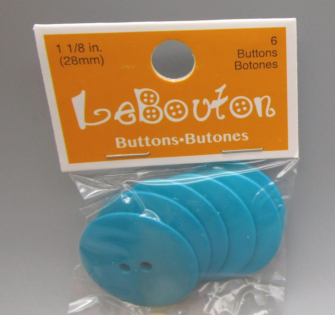 Blumenthal Lansing Le Bouton ~ 6 Piece Turquoise 1-1/8" (28mm) Round 2 ...