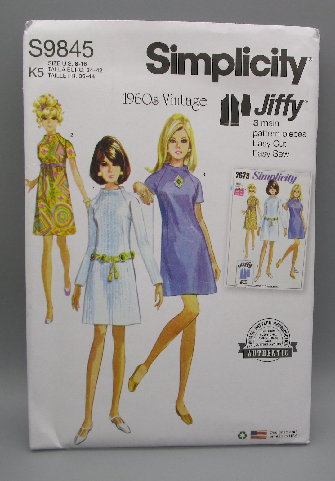 Simplicity ~ Misses' 1960's Vintage Jiffy Dress in Two Lengths Sewing ...